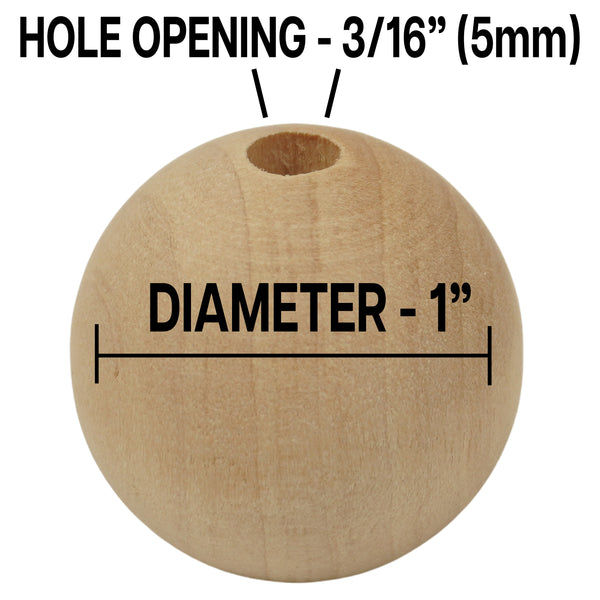 1 Inch Wood Ball with Hole – BoredParacord.com