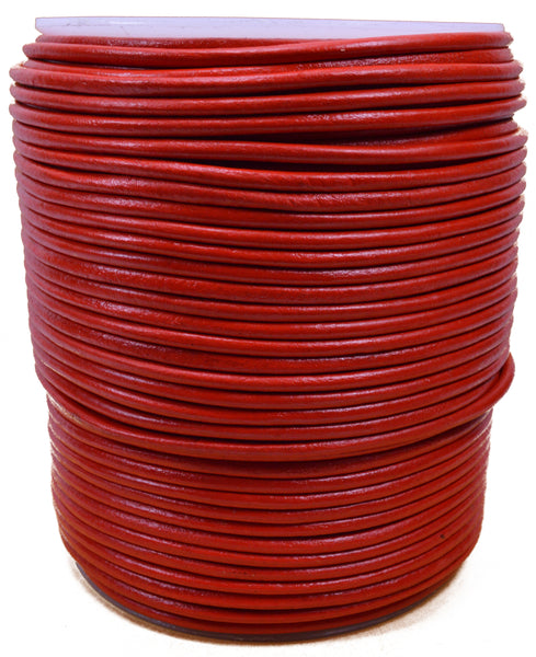 Red 3mm Leather Round Cord – BoredParacord.com